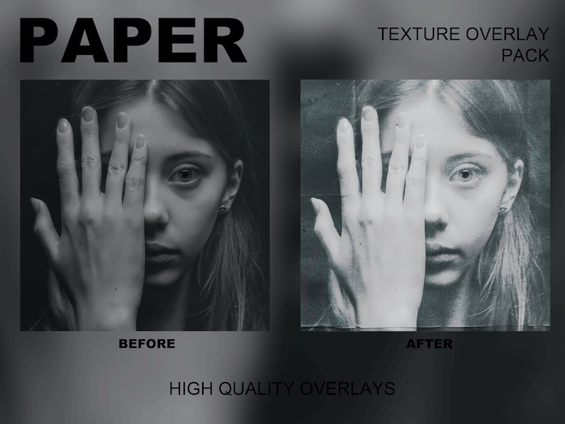 12 PAPER TEXTURE OVERLAYS, Photoshop Texture Pack, Photo Overlays ...