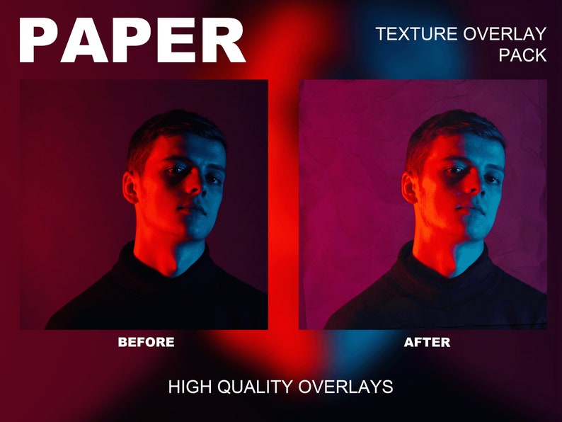 12 PAPER TEXTURE OVERLAYS, Photoshop Texture Pack, Photo Overlays ...