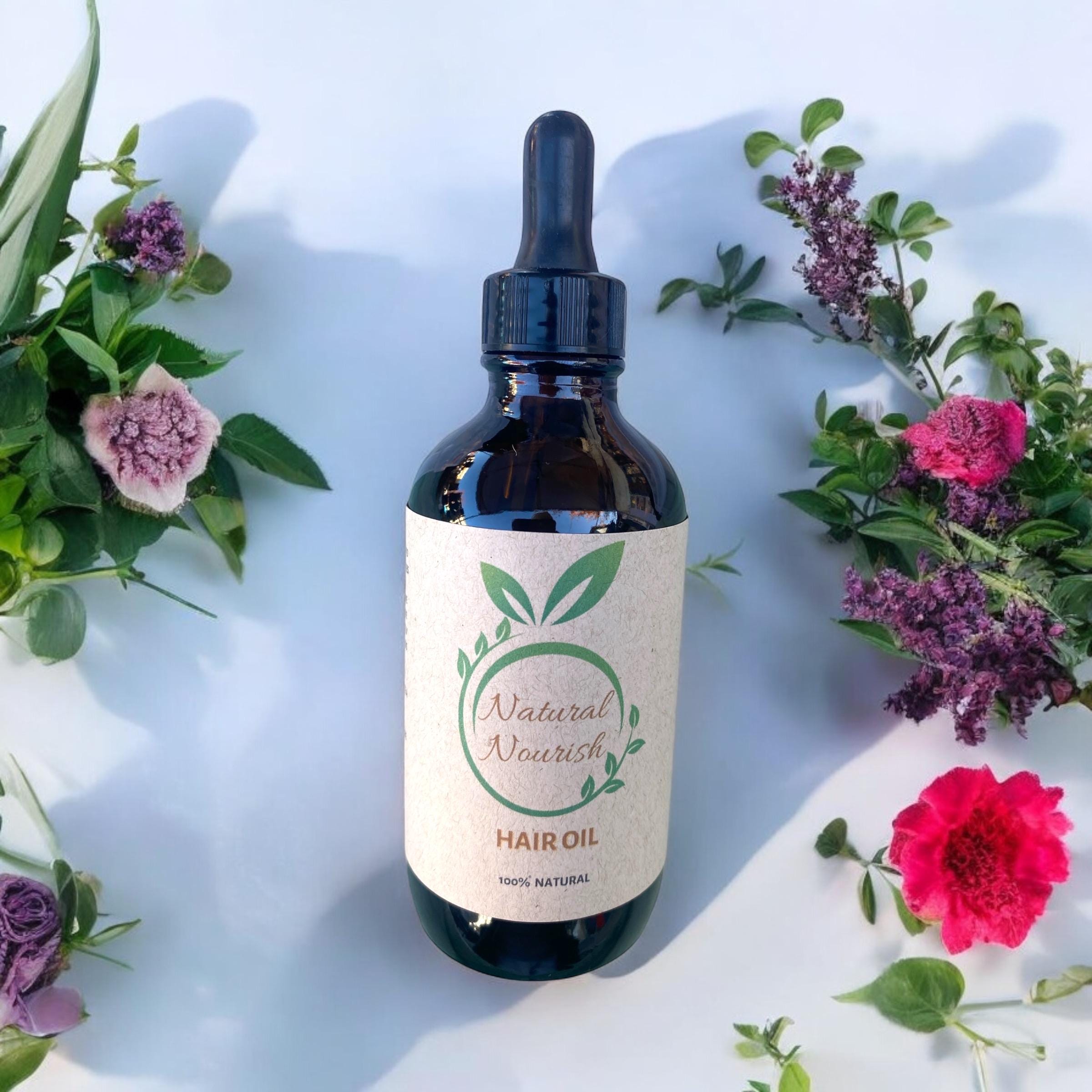 Hair Oil Natural, Organic, Herbal Hair Oil. Thick, Shiny Hair, Hair ...