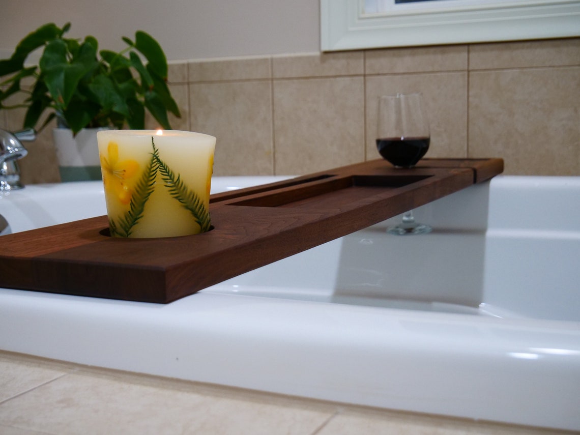 Walnut Bath Caddy - Etsy