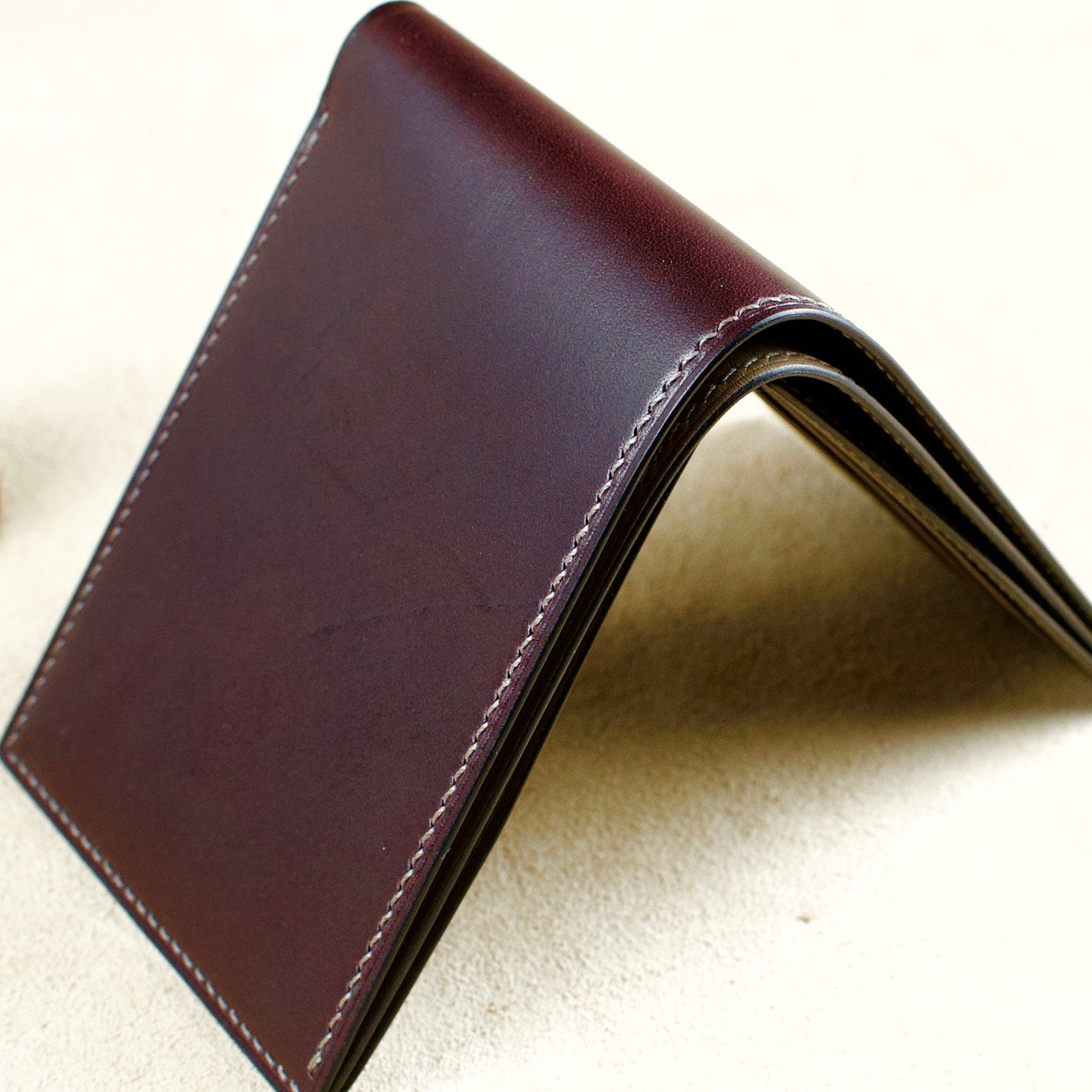 Burgundy Leather Wallet, Italian Leather Bifold Wallet, Full Grain Mens ...
