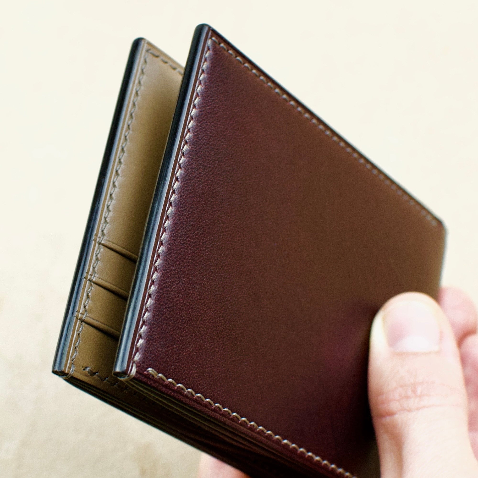 Burgundy Leather Wallet, Italian Leather Bifold Wallet, Full Grain Mens ...