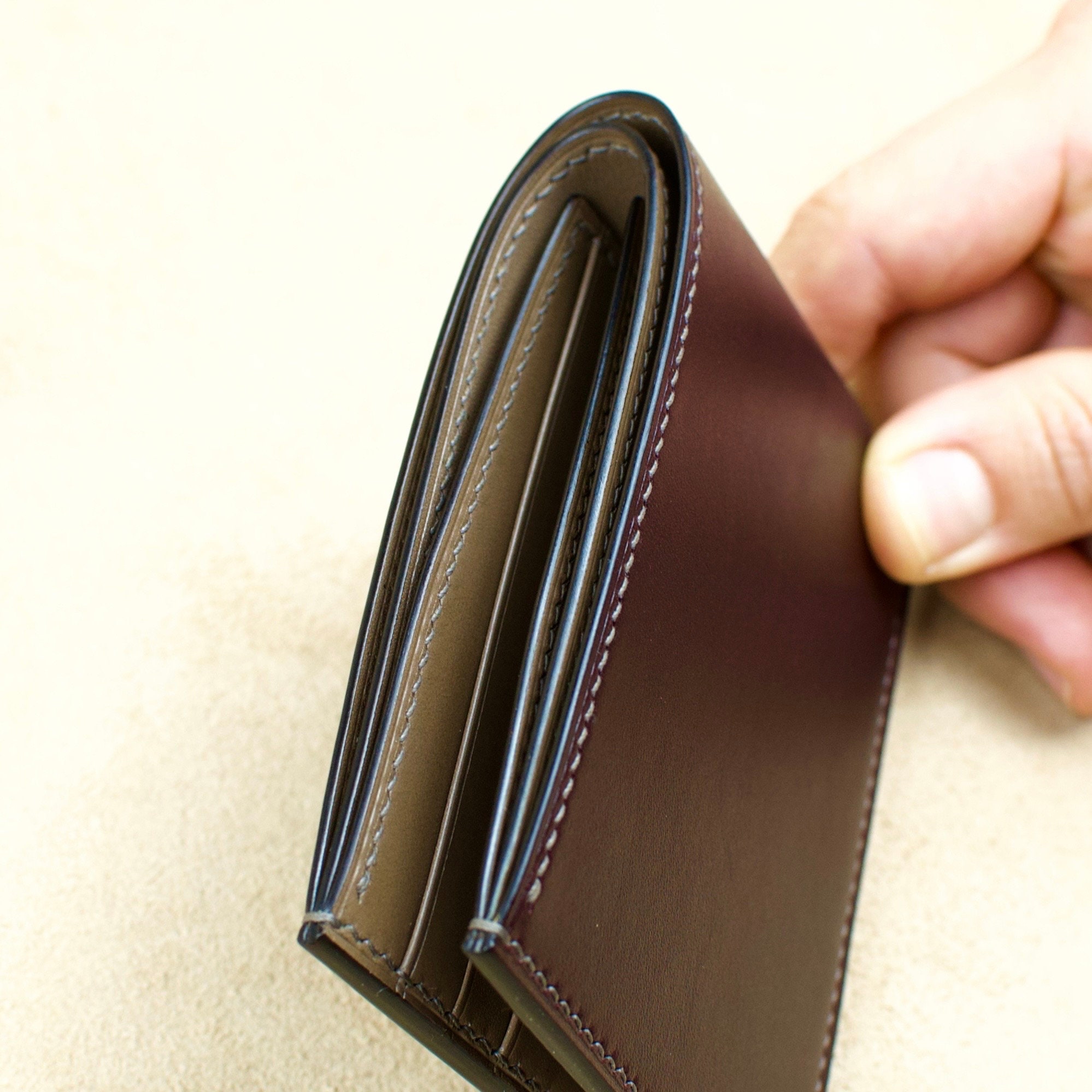 Burgundy Leather Wallet, Italian Leather Bifold Wallet, Full Grain Mens ...