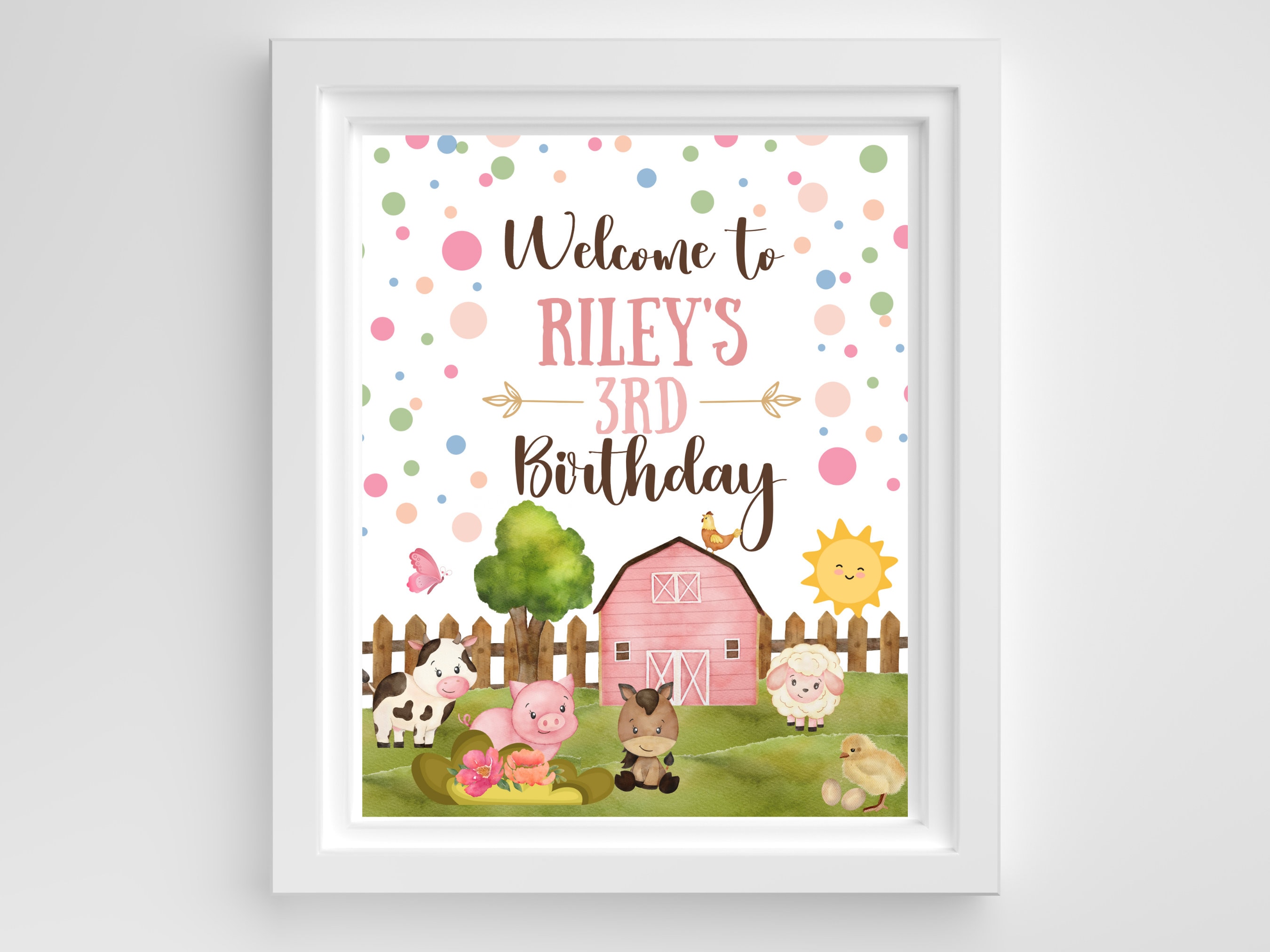 Welcome Sign Birthday Party, Farm Themed Welcome Sign, Animal Party ...