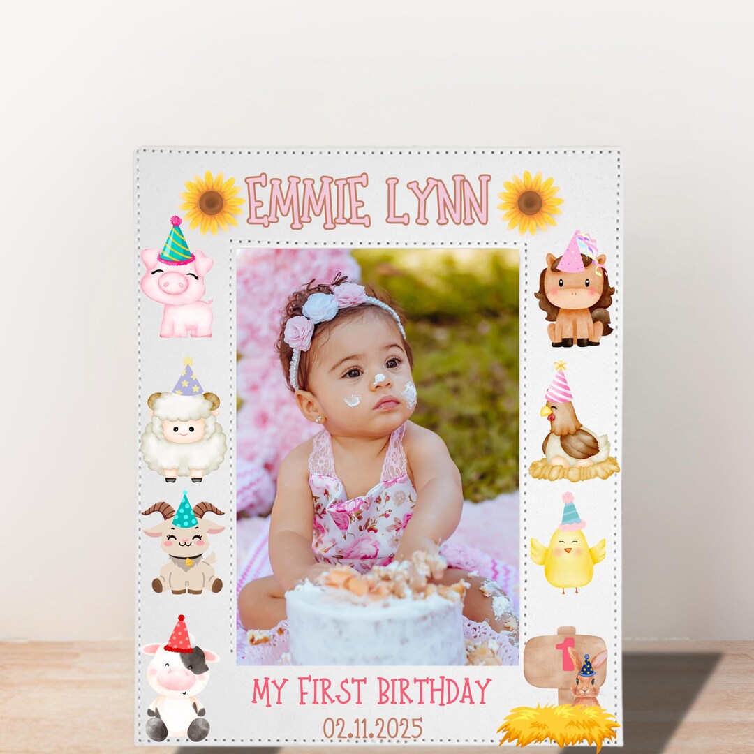 Personalized Barnyard Animals Picture Frame: Farm Birthday Decor - Etsy