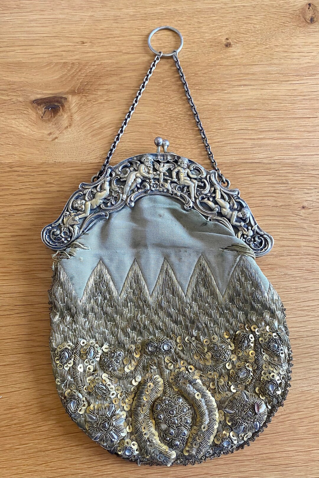 19th Century Purse With Cherub Silver Clasp - Etsy