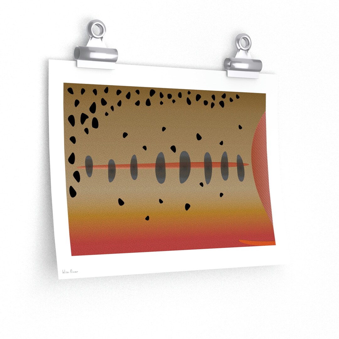 Cutthroat Trout- Fly Fishing Art, Trout Pattern, Mountain Creek, Alpine ...