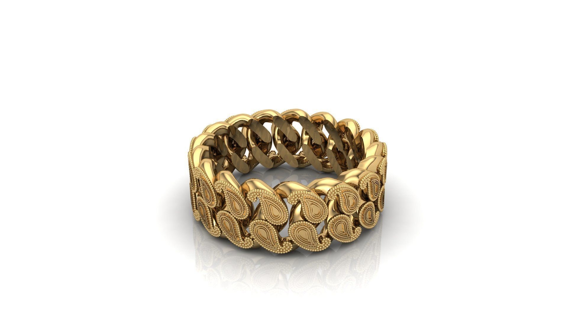 Cuban Link Paisley Chain Wax Pattern Ring for Lost Wax Casting Jewelry ...