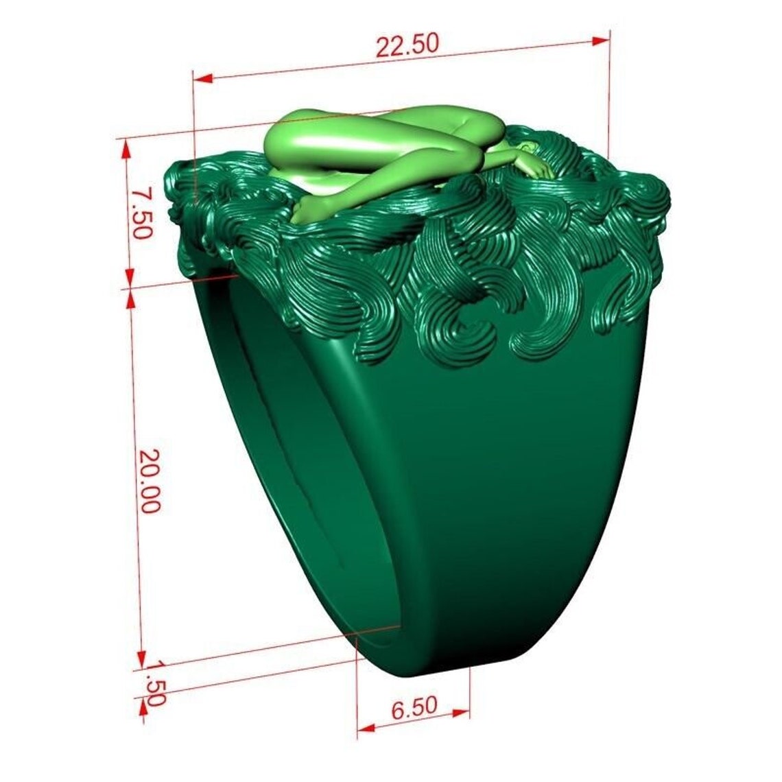Golden Locks Ring Wax Patterns for Lost Wax Casting Jewelry / Castable ...