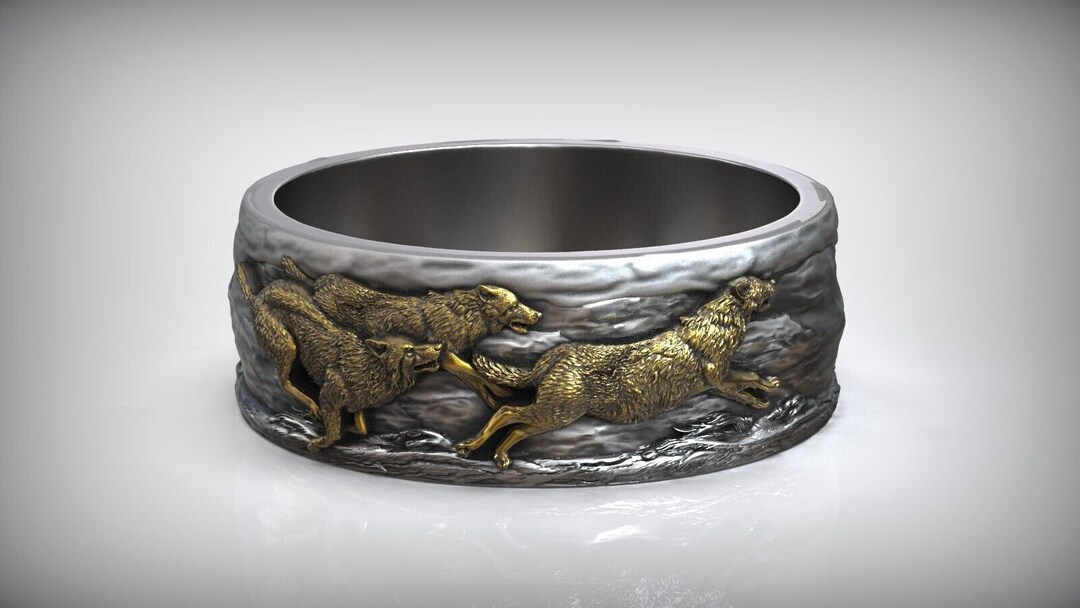 Running Wolves Ring Wax Patterns for Lost Wax Casting Jewelry ...