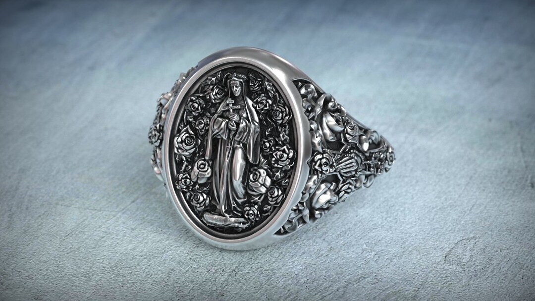 Saint Rose of Lima Cross Wax Pattern Ring for Lost Wax Casting Jewelry ...