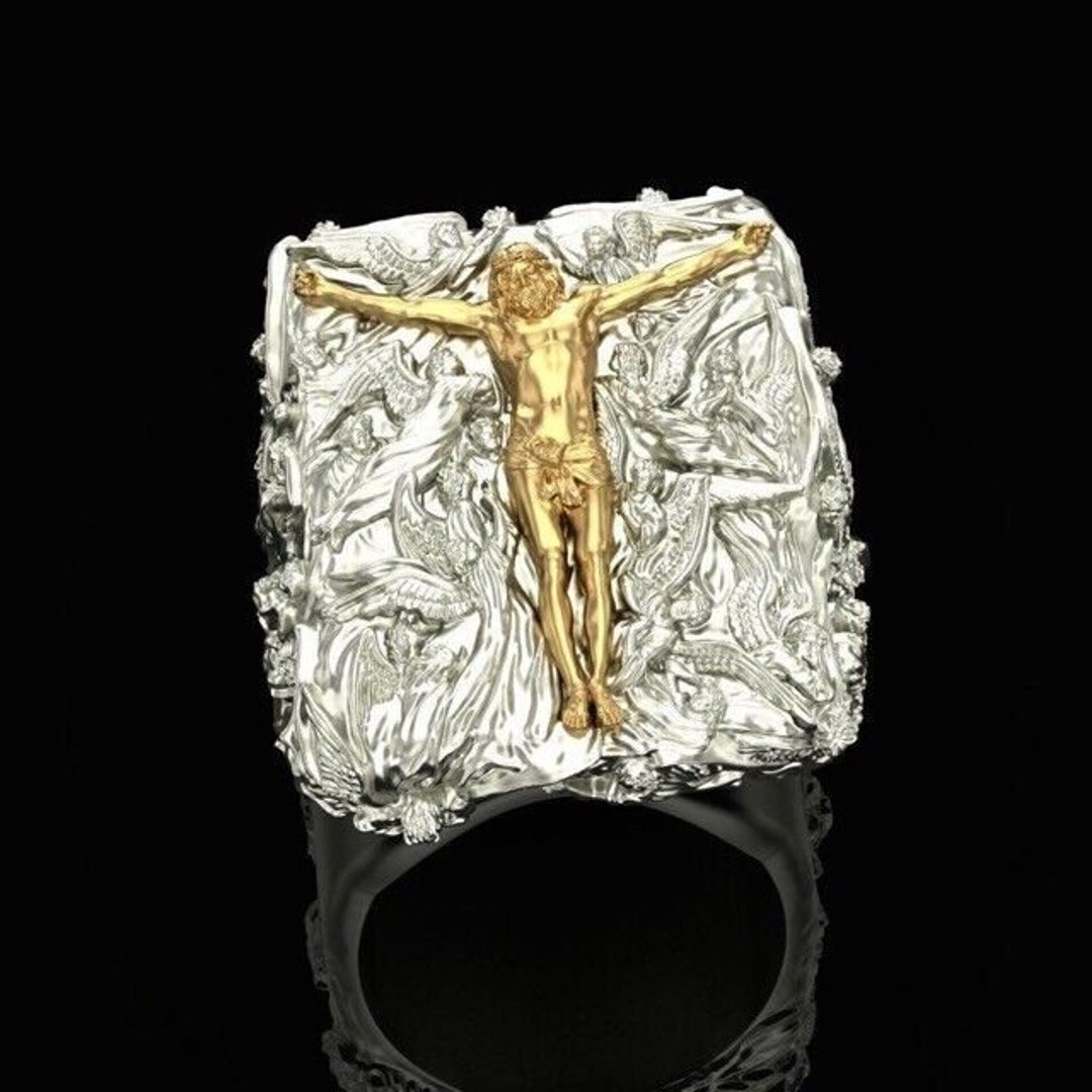 Jesus Crucifix Wax Pattern Ring for Lost Wax Casting Jewelry Castable ...
