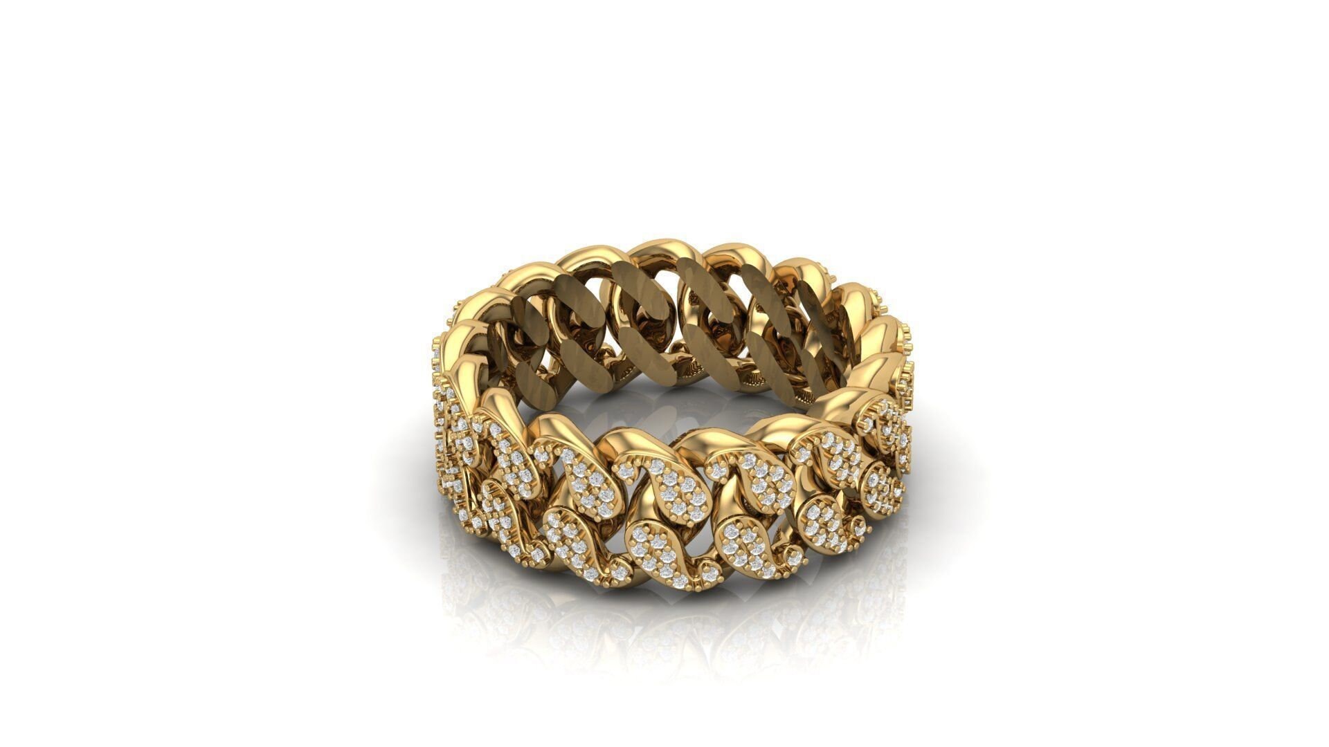Cuban Link Paisley Chain Wax Pattern Ring for Lost Wax Casting Jewelry ...