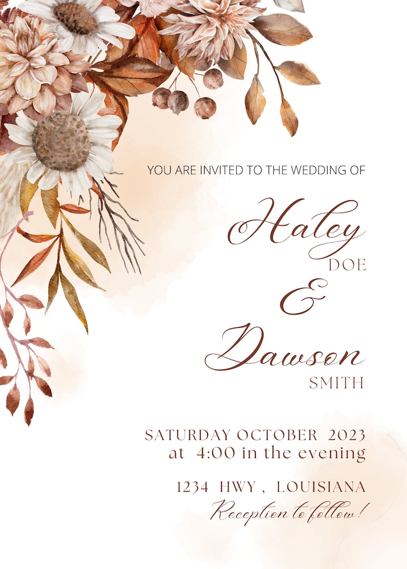 Western/boho Wedding Invitation— Editable - Etsy