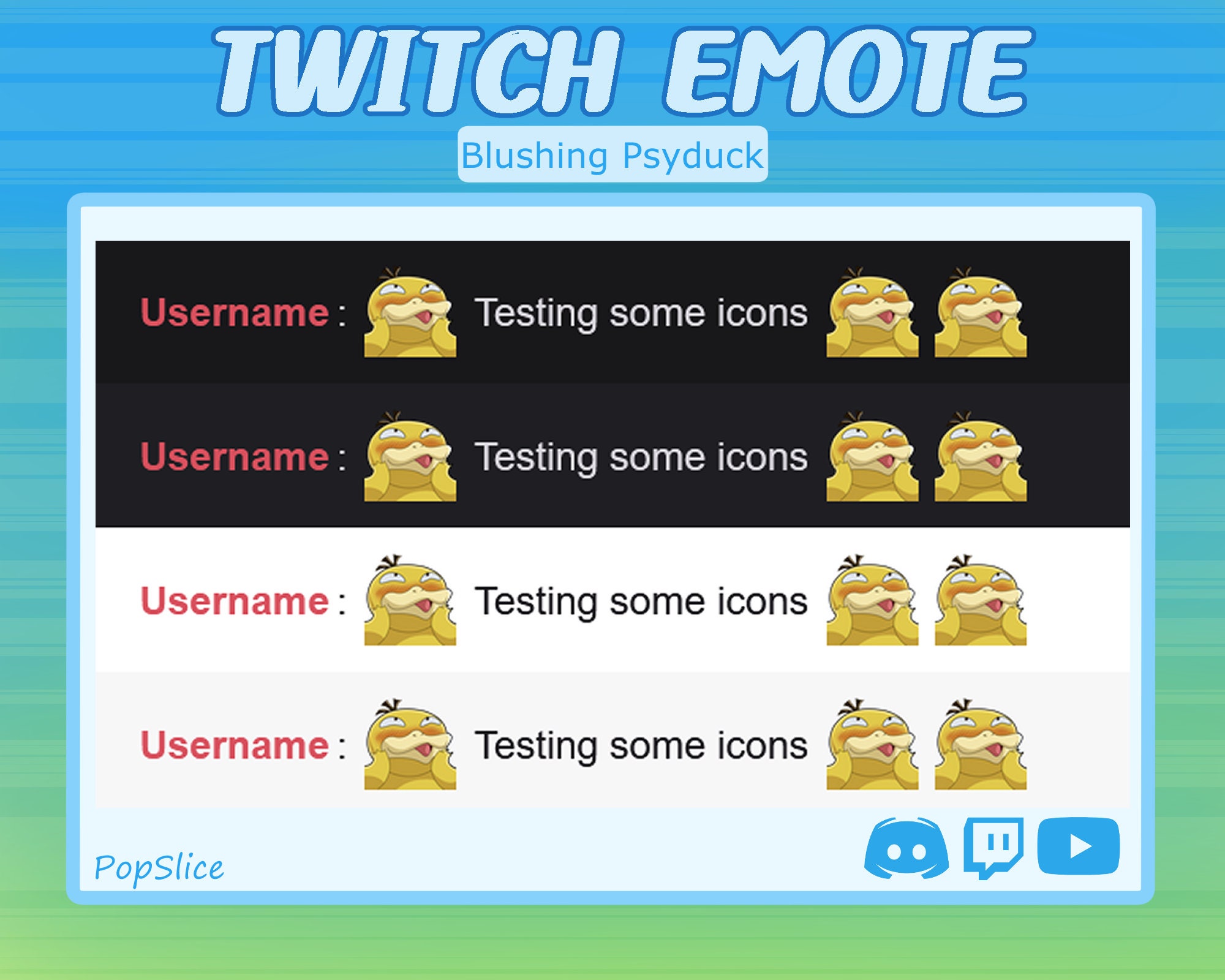 Blushing Psyduck Pokemon Emote for Twitch & Discord - Etsy