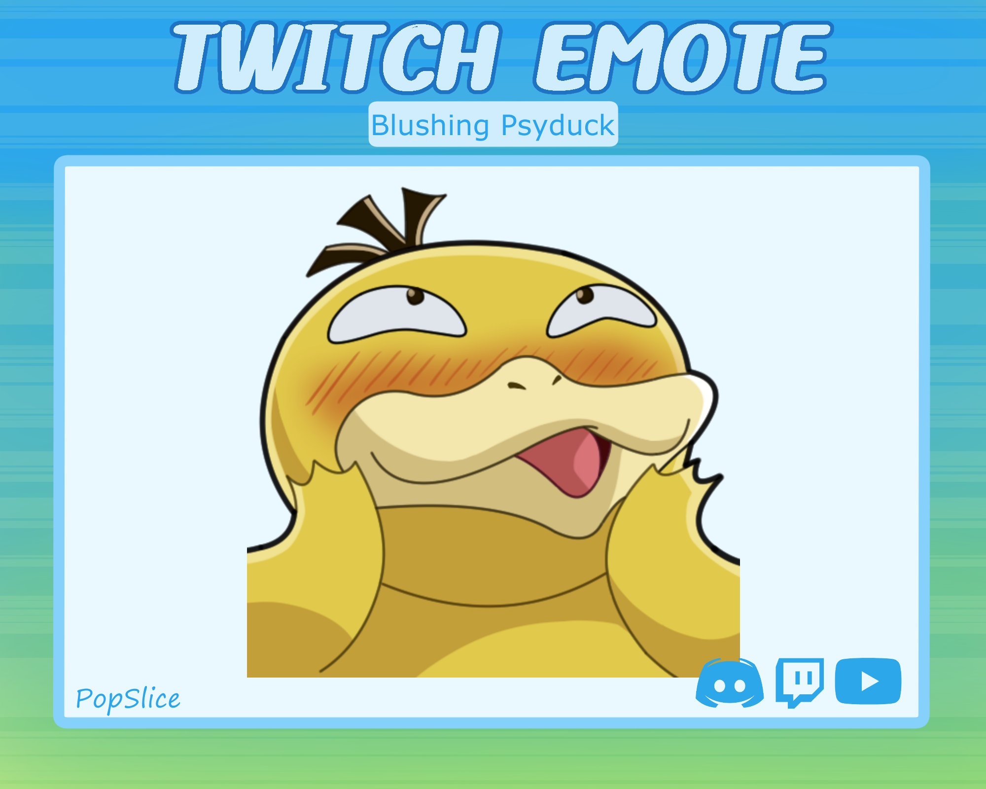 Blushing Psyduck Pokemon Emote for Twitch & Discord - Etsy