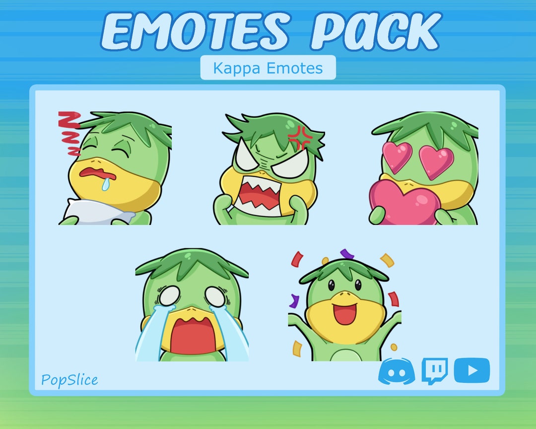 Kawaii Kappa Emotes for Twitch Discord & Youtube - Etsy