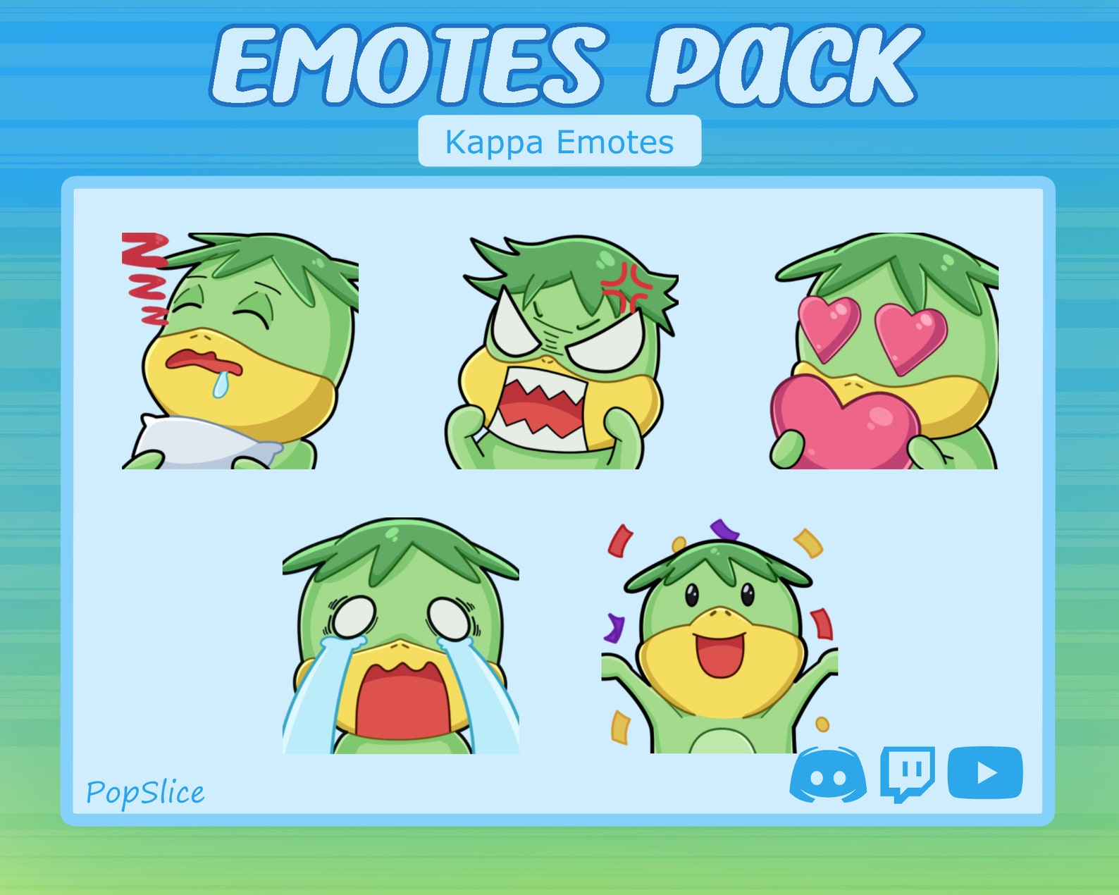 Kawaii Kappa Emotes for Twitch, Discord, & Youtube - Etsy