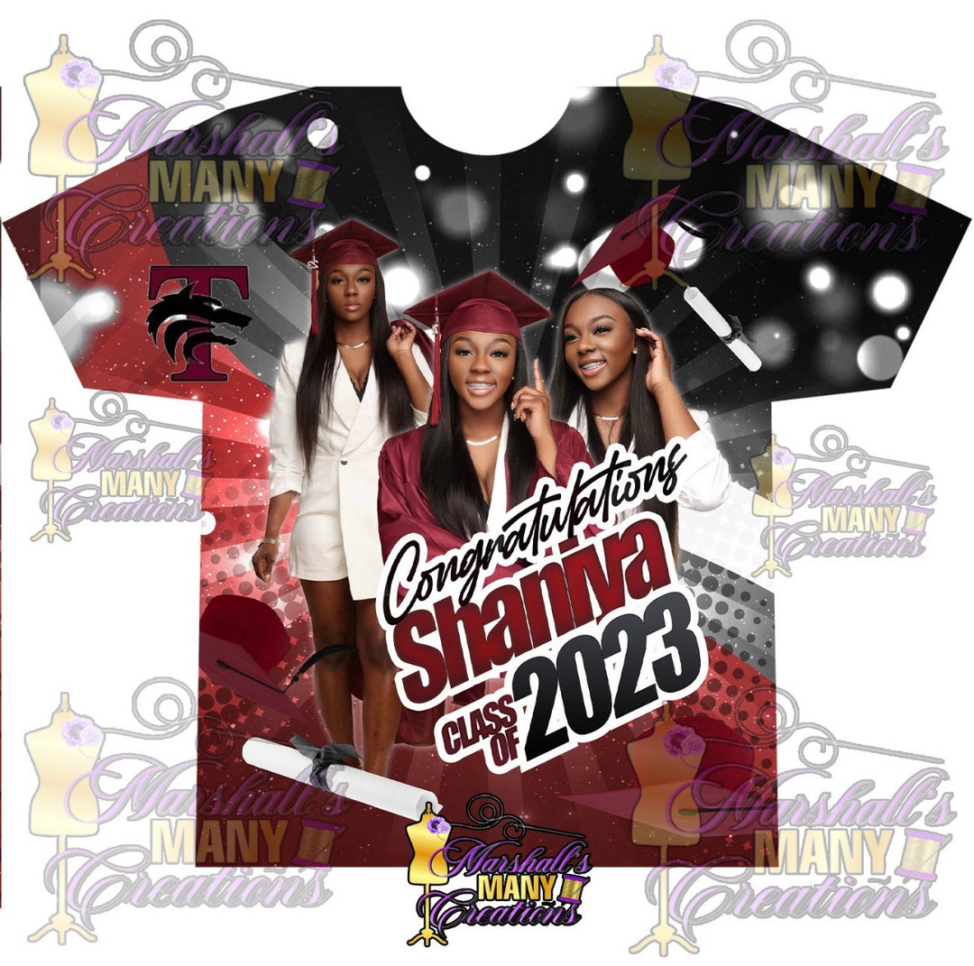 Custom/personalized 3D Graduation /school Sublimation Over Print Shirts ...