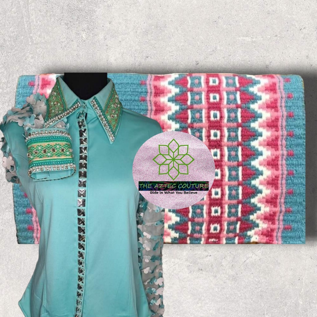 Western Women Ranch Show Shirt With Matching Pad (sheer Sleeve Pattern ...