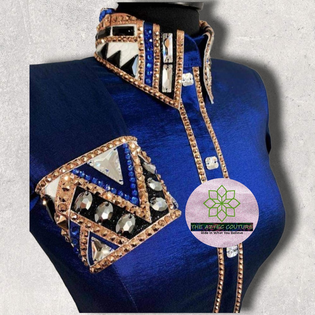 Combo Western Blue Show Shirt, Western Show Outfits Pleasure, Western ...