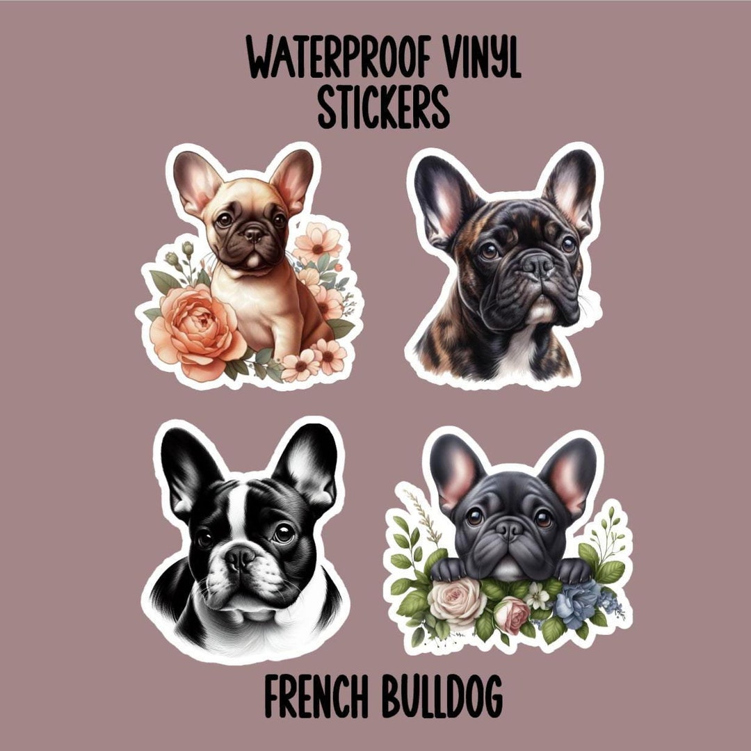 French Bulldog, Dog Stickers, Waterproof Stickers, Water Bottle ...