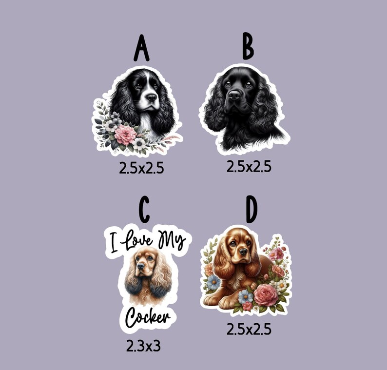 Cocker Spaniel, Dog Stickers, Waterproof Stickers, Water Bottle ...