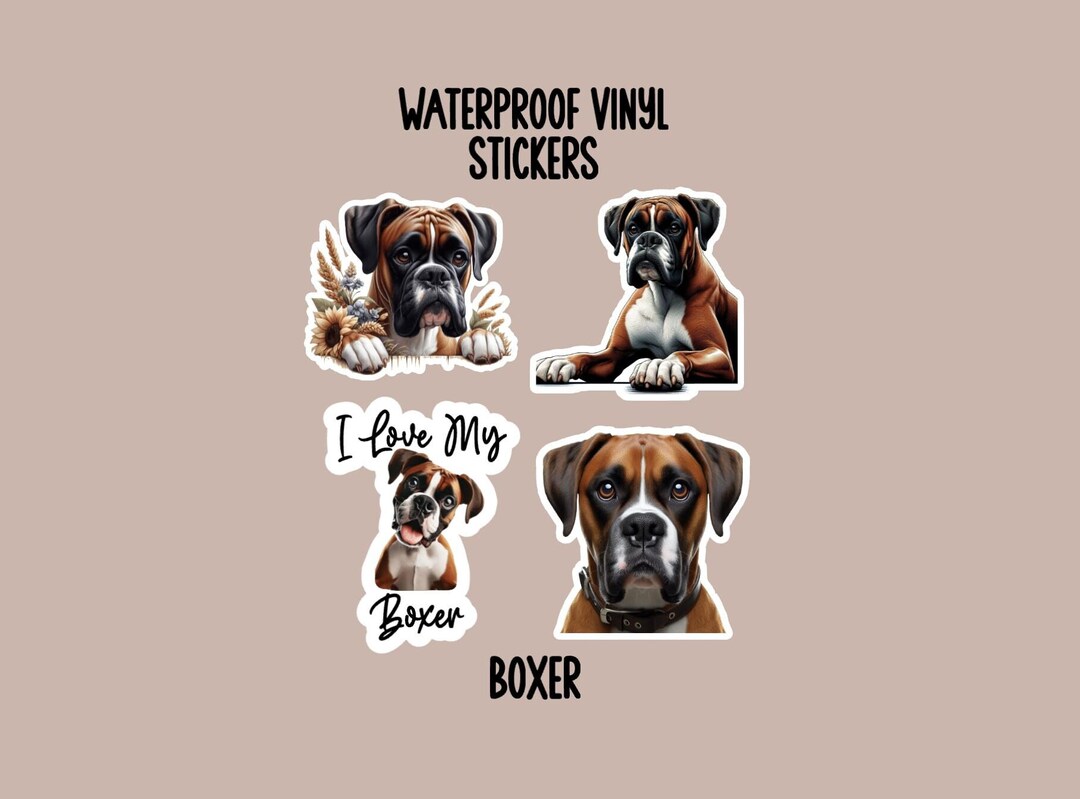Boxer, Dog Stickers, Waterproof Stickers, Water Bottle Stickers ...
