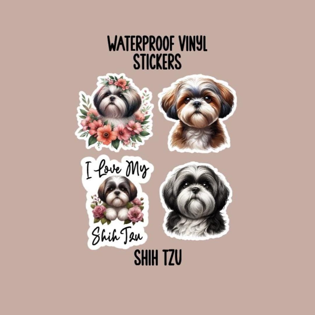 Shih Tzu, Dog Stickers, Waterproof Stickers, Water Bottle Stickers ...