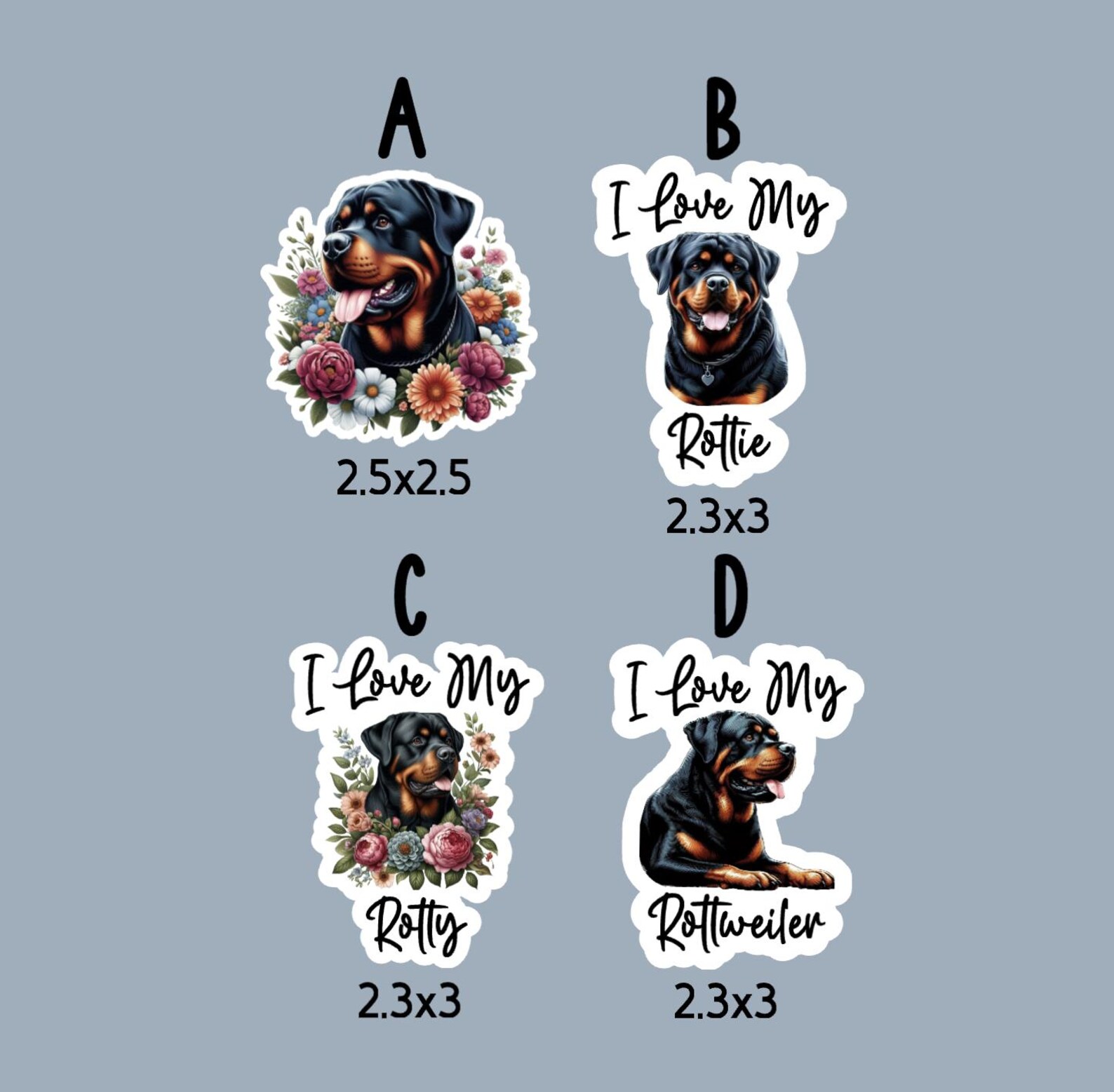 Rottweiler, Dog Stickers, Waterproof Stickers, Water Bottle Stickers ...