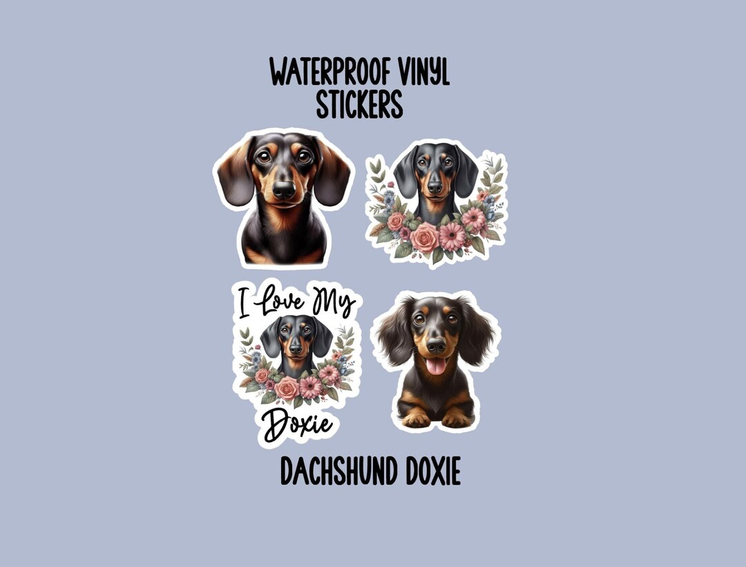 Dachshund, Doxie, Dog Stickers, Waterproof Stickers, Water Bottle ...