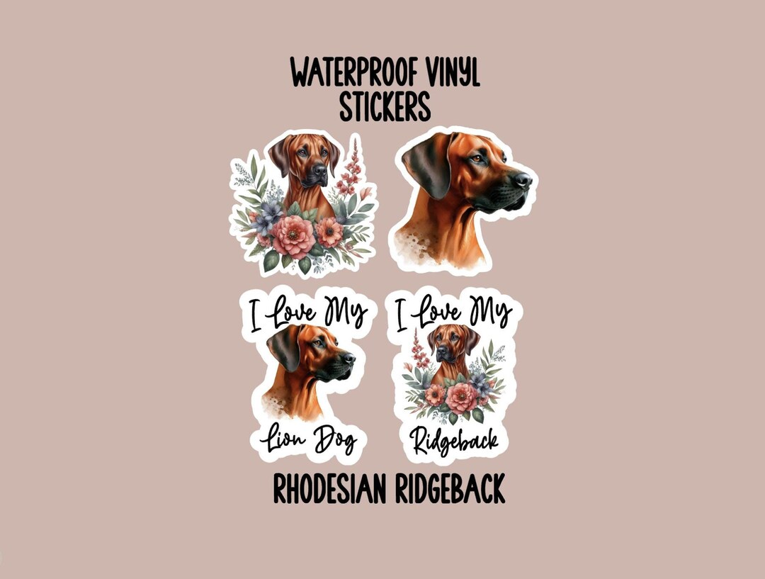 Rhodesian Ridgeback, Lion Dog, Dog Stickers, Waterproof Stickers, Water ...