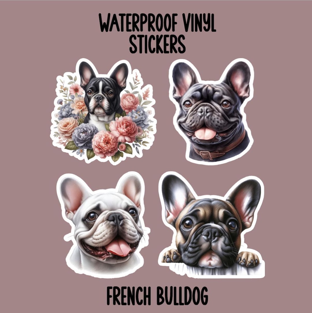French Bulldog, Dog Stickers, Waterproof Stickers, Water Bottle ...