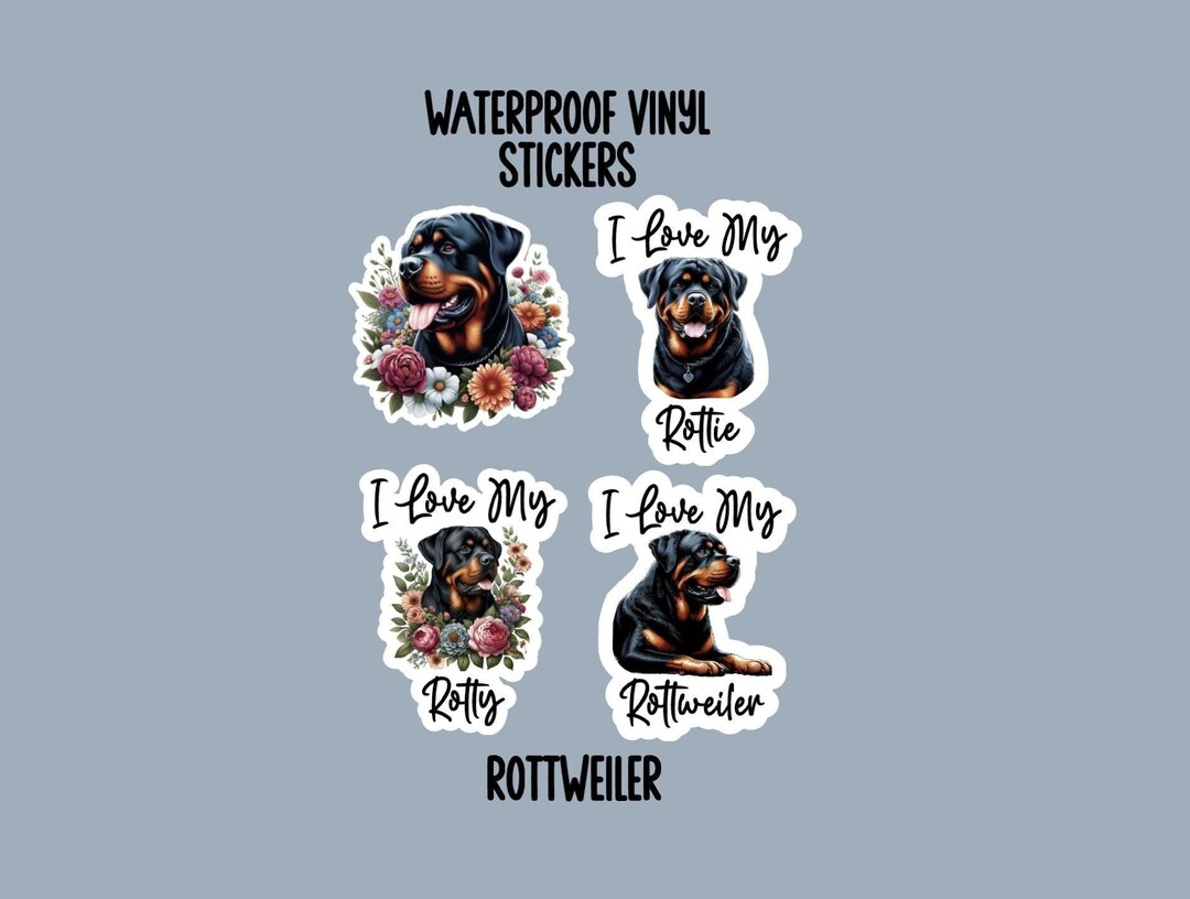 Rottweiler, Dog Stickers, Waterproof Stickers, Water Bottle Stickers ...