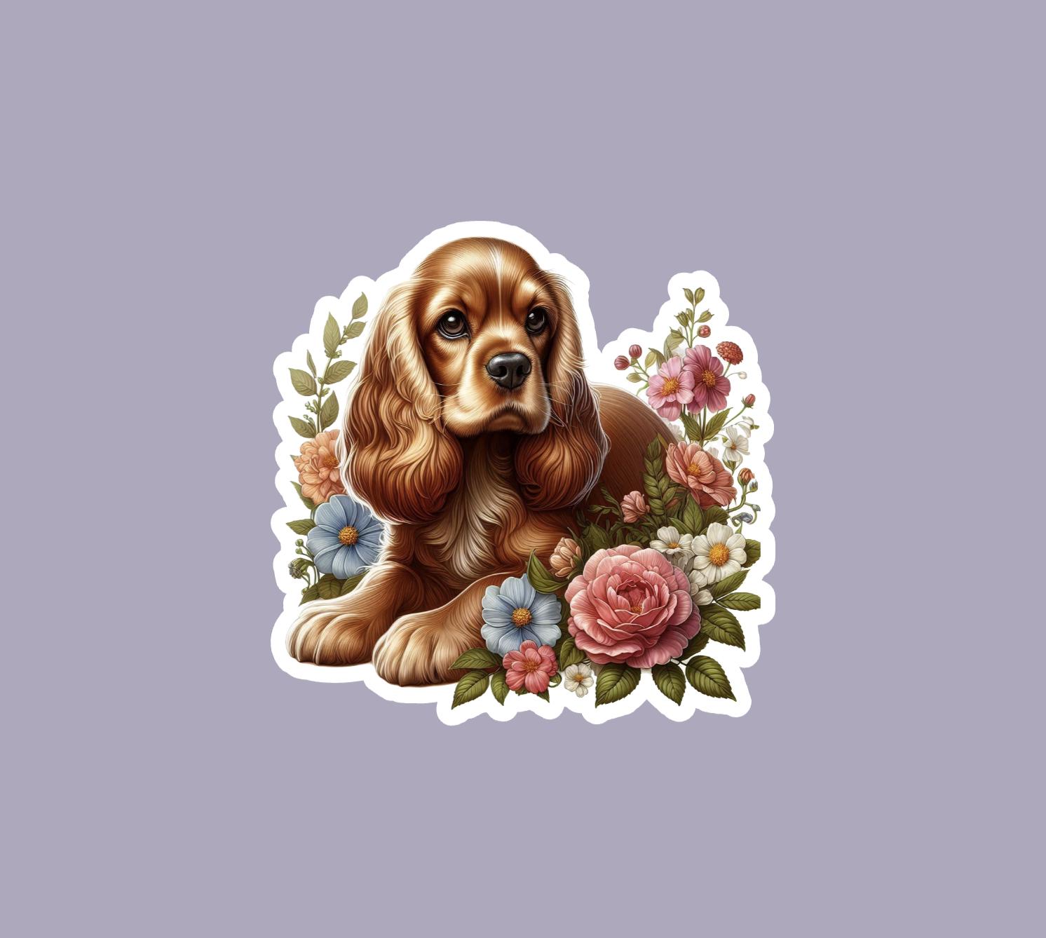 Cocker Spaniel, Dog Stickers, Waterproof Stickers, Water Bottle ...