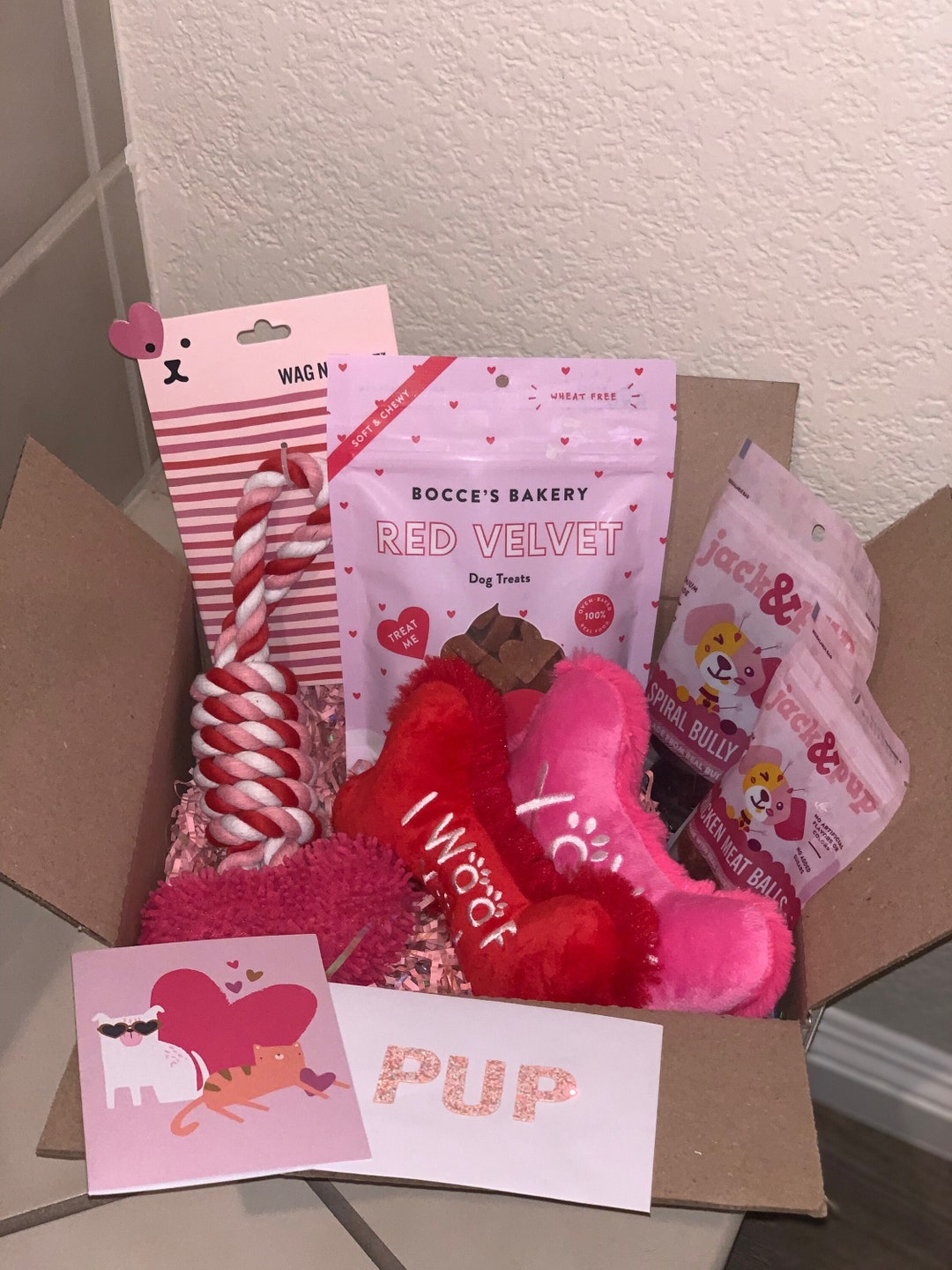 Paw Packages - Dog Gift Box - Includes 5 Treats/toys - Made to Order - Etsy