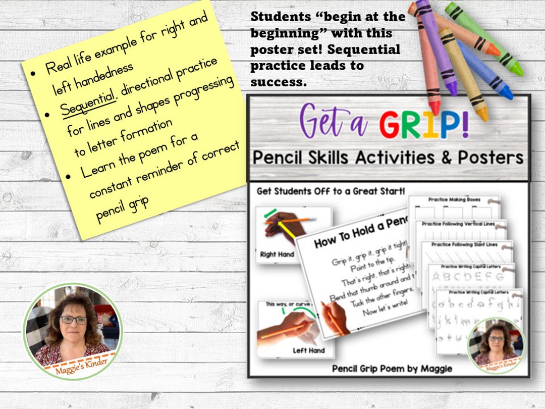 How to Hold a Pencil Worksheets and Posters - Etsy