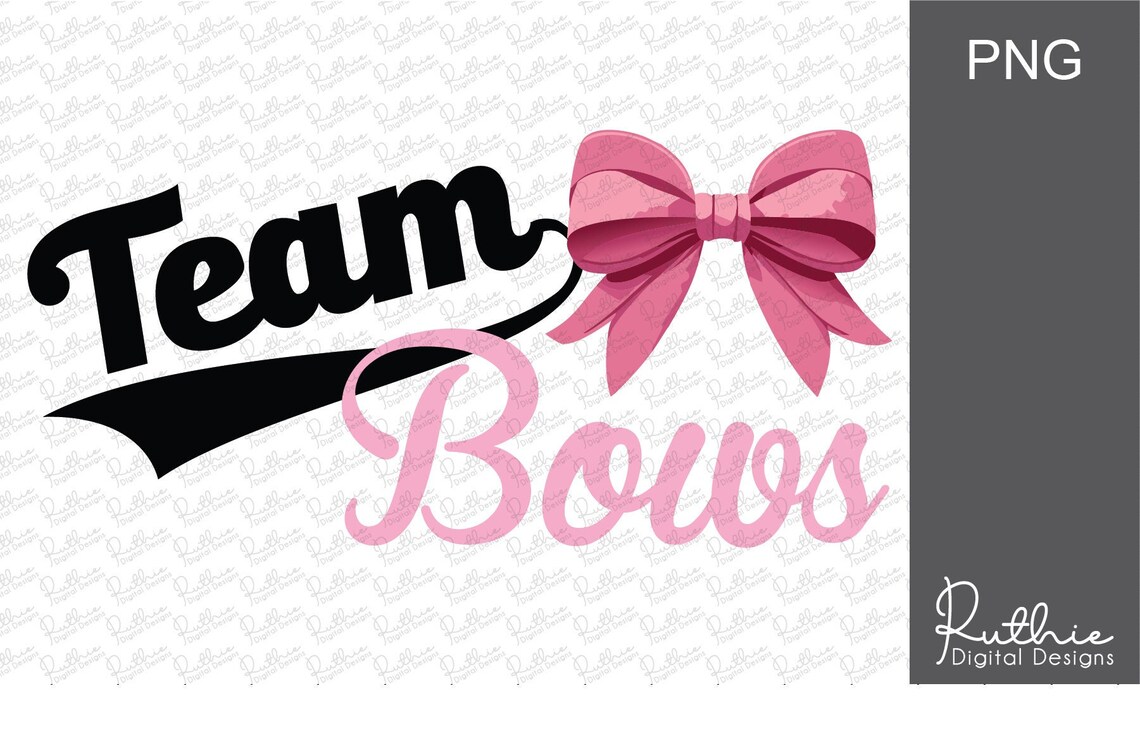 Team Bows Gender Reveal PNG - Etsy