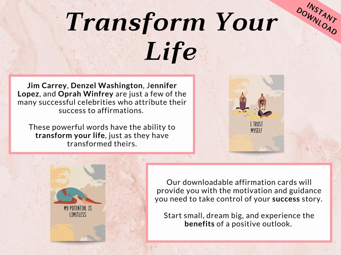 Yoga Affirmation Cards | Digital Download | Yoga Tips | Mindfulness ...