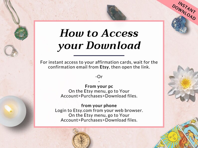 36 Affirmation Cards Printable Vision Board Digital - Etsy