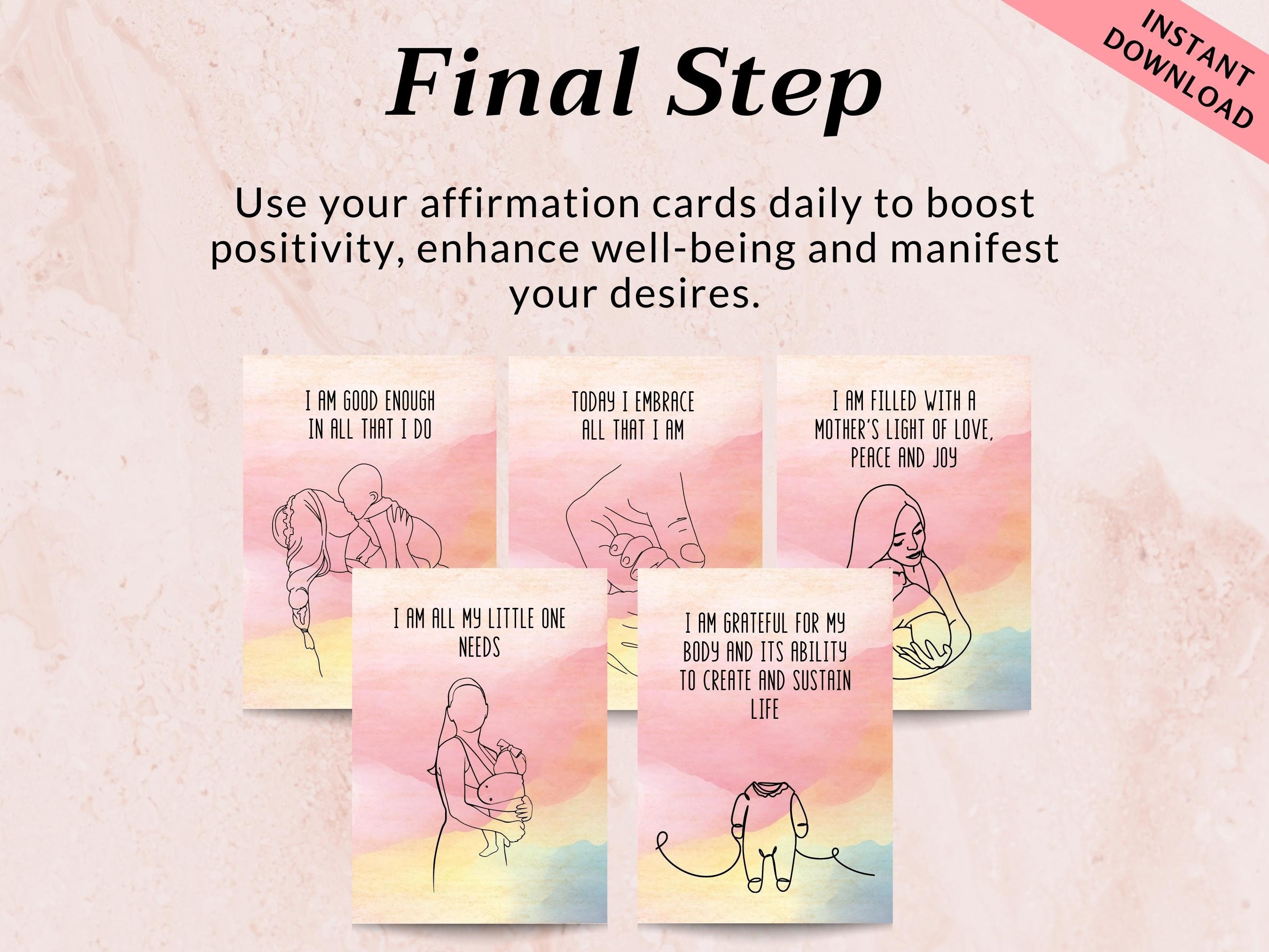 New Mom Affirmation Cards | Digital Download | Baby Advice | Mom Gift ...