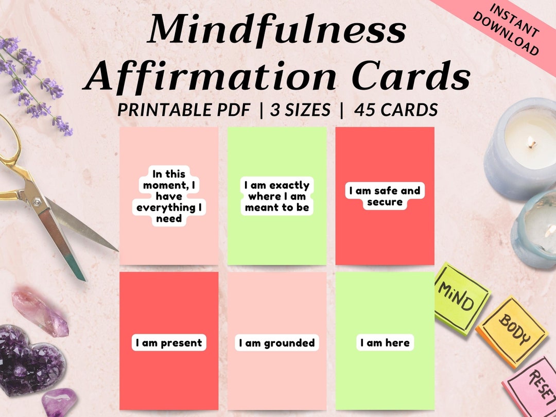 Mindfulness Affirmation Cards | Printable Digital Download ...
