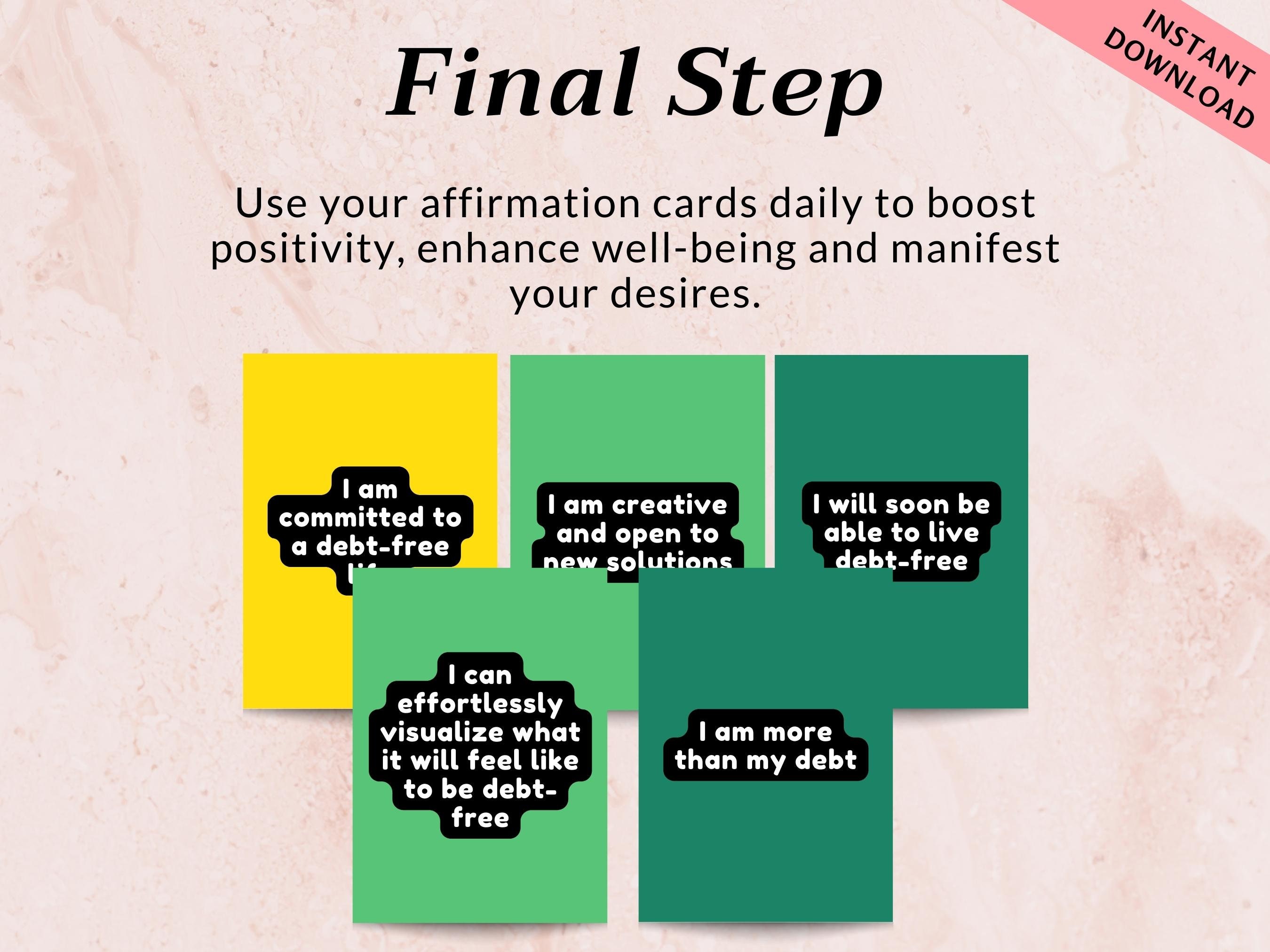 Debt Free Affirmation Cards | Digital Download | Financial Freedom ...