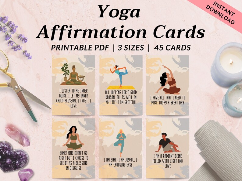 Yoga Affirmation Cards | Digital Download | Yoga Tips | Mindfulness ...
