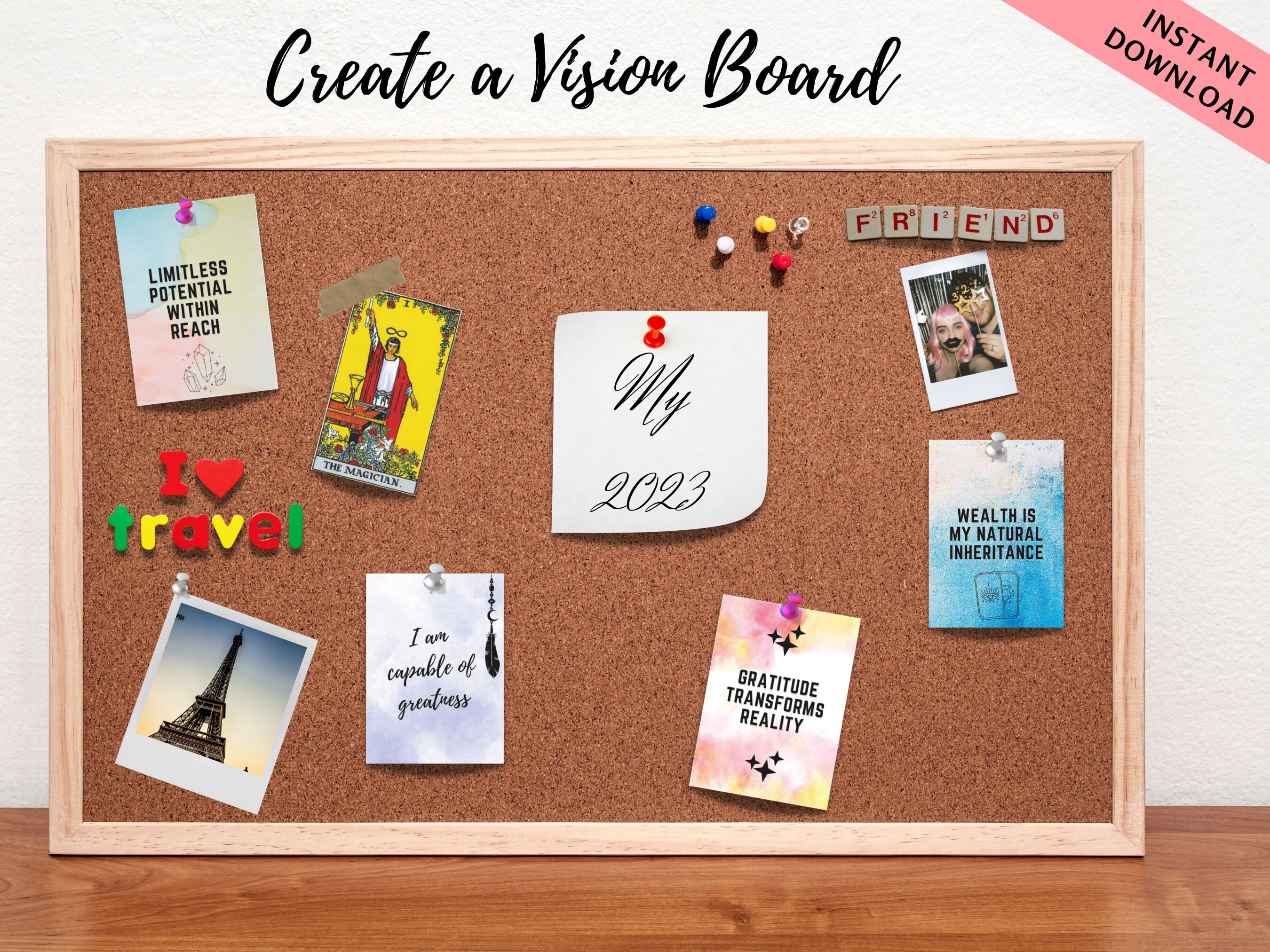 36 Affirmation Cards Printable Vision Board Digital Affirmations ...