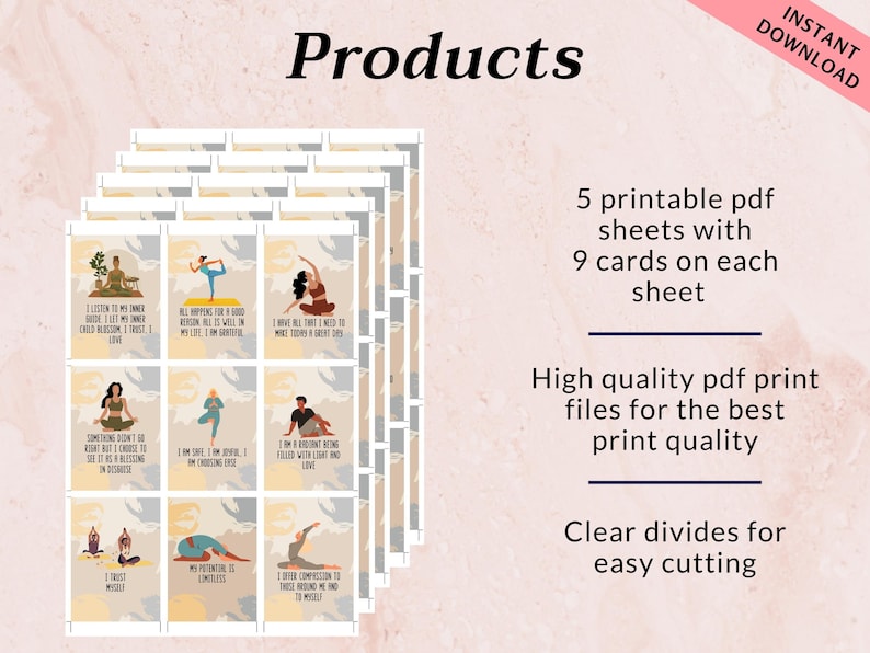 Yoga Affirmation Cards | Digital Download | Yoga Tips | Mindfulness ...