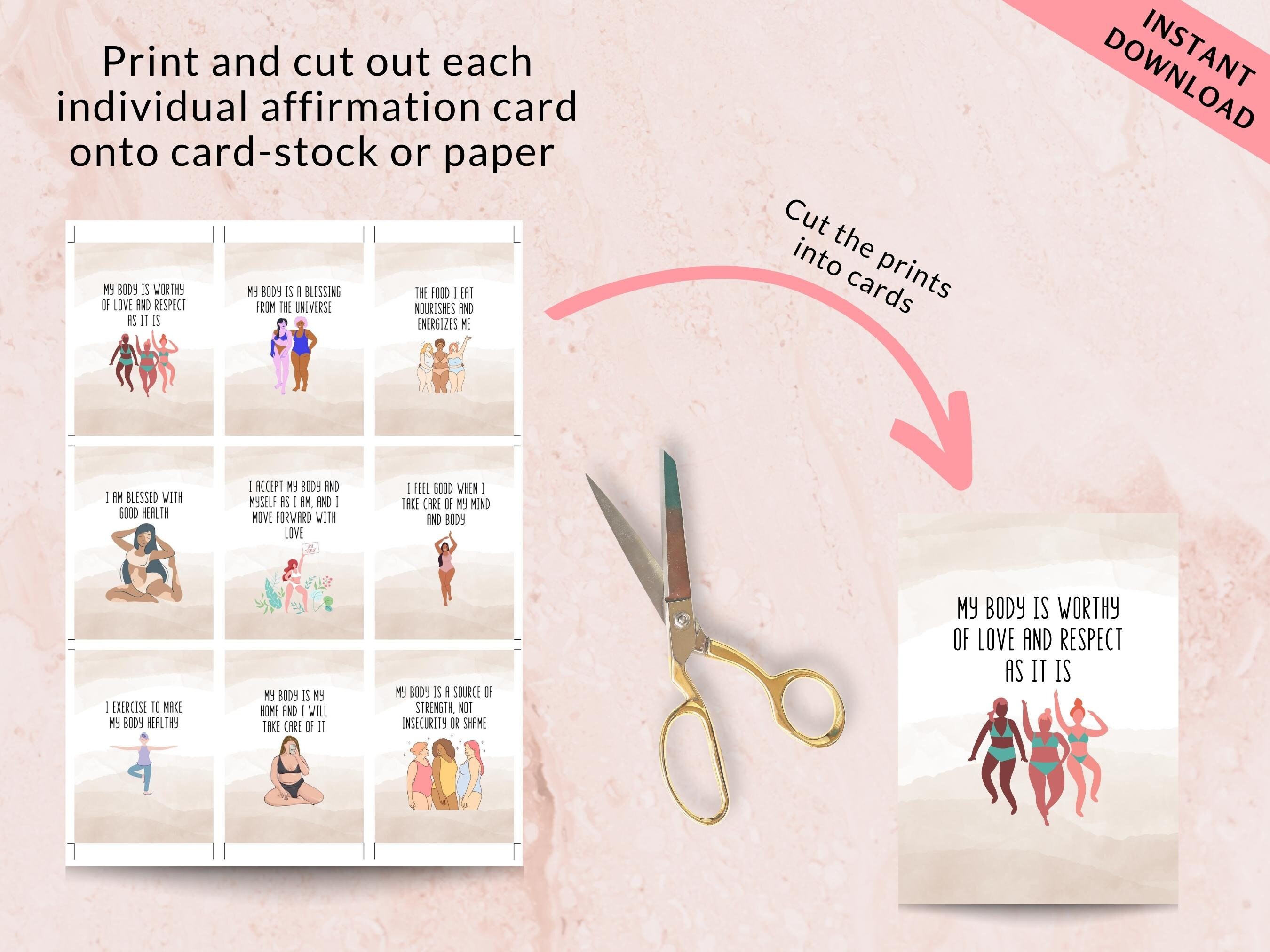 Body Positive Affirmation Cards Digital Downloads Self Love Cards Body ...
