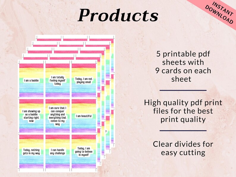 Beautiful Baddie Affirmation Cards Digital Download Self - Etsy