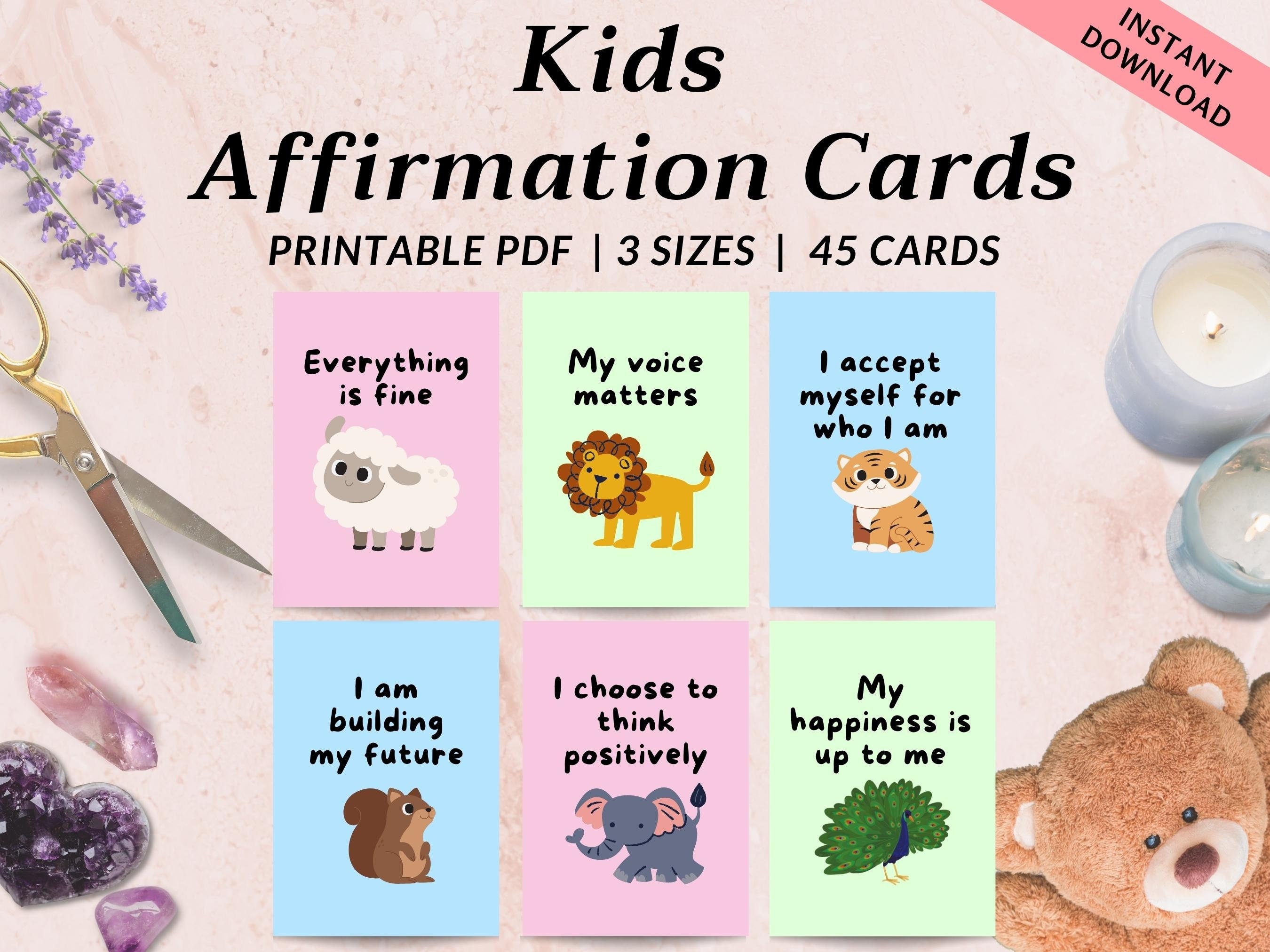 Kids Affirmation Cards | Printable | Kids Learning | Kids Art ...