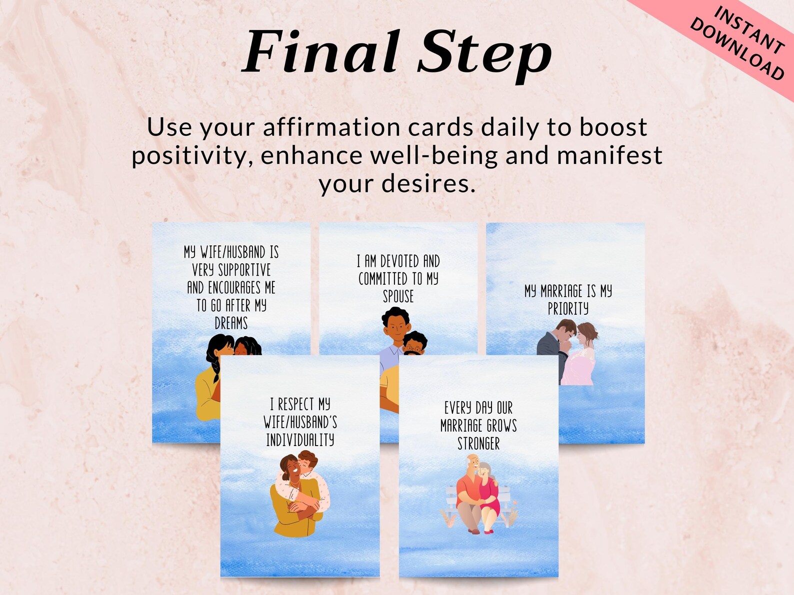 Happy Marriage Affirmation Cards Digital Download - Etsy